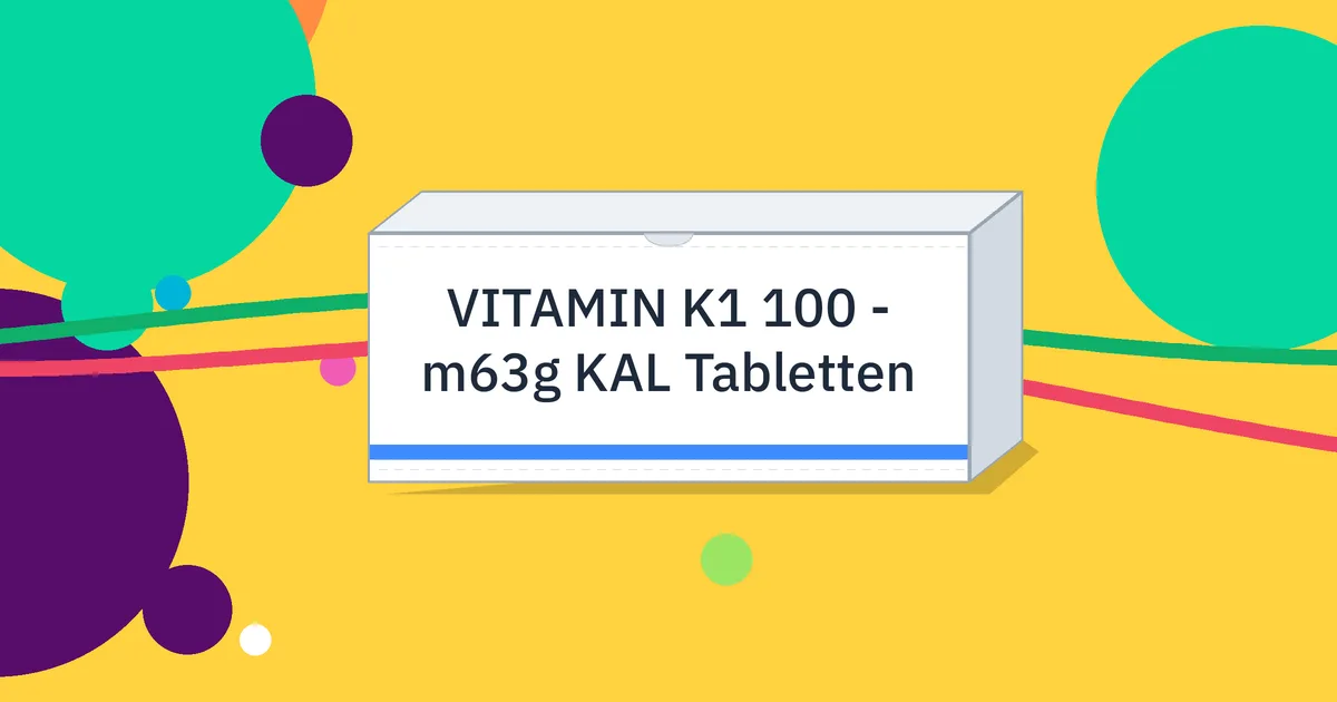 Symbolbild: Packung mit der Aufschrift VITAMIN K1 100 -m63g KAL Tabletten (PZN 17215147) – Verfügbarkeit und Bezug in Apotheken in Frankfurt am Main