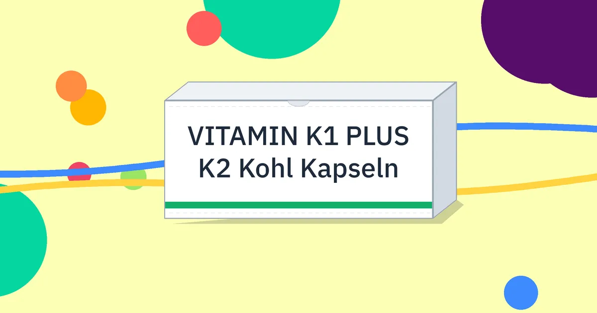 Symbolbild: Packung mit der Aufschrift VITAMIN K1 PLUS K2 Kohl Kapseln (PZN 19252678) – Verfügbarkeit und Bezug in Apotheken in Frankfurt am Main