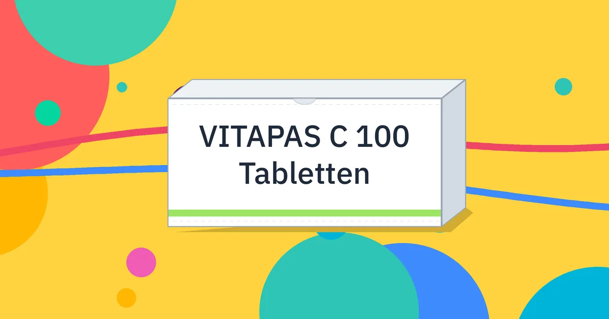 Symbolbild: Packung mit der Aufschrift VITAPAS C 100 Tabletten (PZN 16084737) – Verfügbarkeit und Bezug in Apotheken in Frankfurt am Main