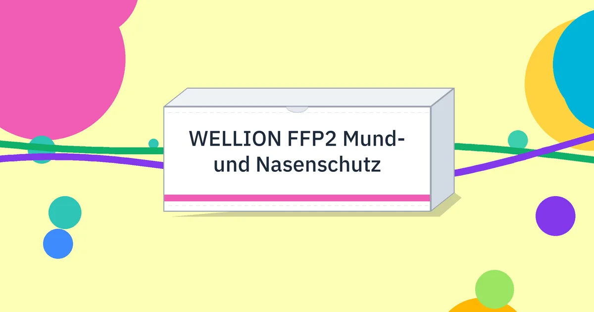 Symbolbild: Packung mit der Aufschrift WELLION FFP2 Mund- und Nasenschutz (PZN 17235724) – Verfügbarkeit und Bezug in Apotheken in Frankfurt am Main