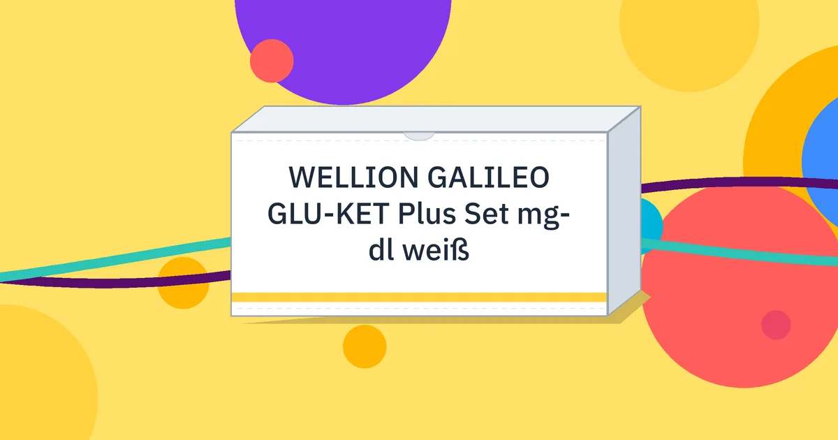 Symbolbild: Packung mit der Aufschrift WELLION GALILEO GLU-KET Plus Set mg-dl weiß (PZN 12470366) – Verfügbarkeit und Bezug in Apotheken in Frankfurt am Main