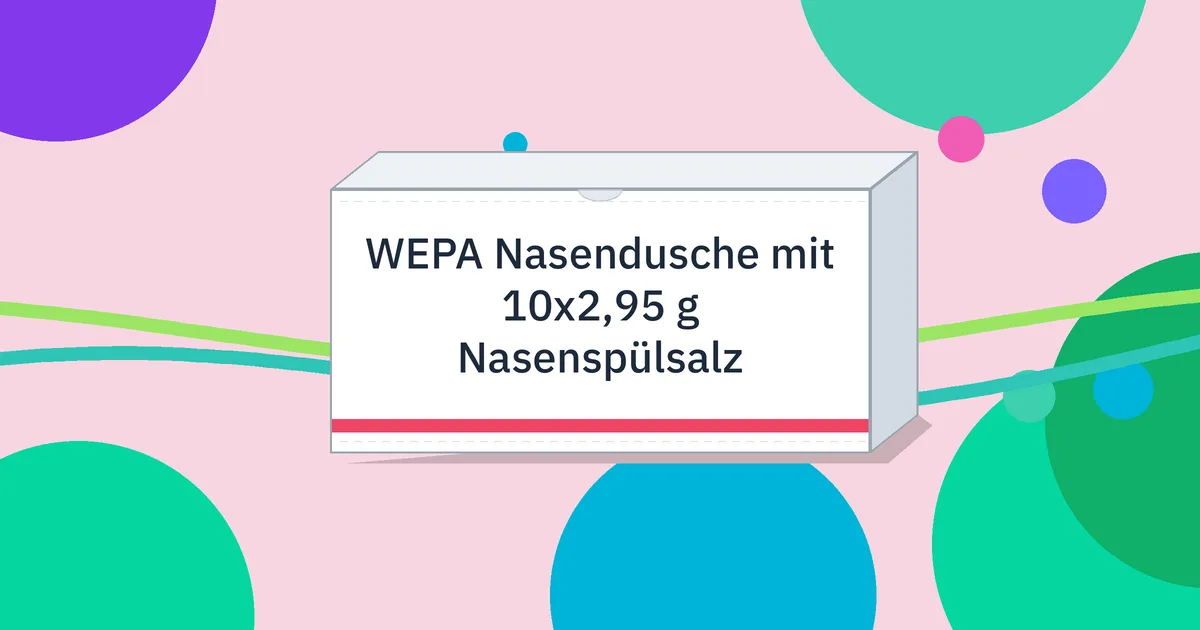 Symbolbild: Packung mit der Aufschrift WEPA Nasendusche mit 10x2,95 g Nasenspülsalz (PZN 13712357) – Verfügbarkeit und Bezug in Apotheken in Frankfurt am Main