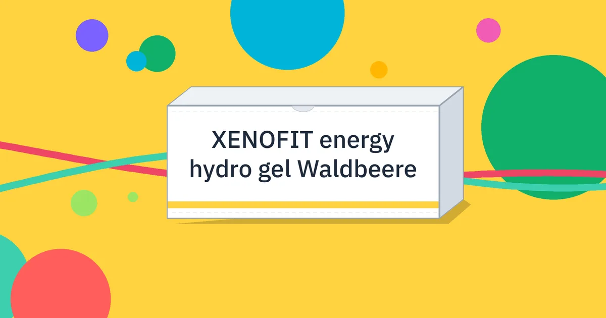 Symbolbild: Packung mit der Aufschrift XENOFIT energy hydro gel Waldbeere (PZN 16154567) – Verfügbarkeit und Bezug in Apotheken in Frankfurt am Main