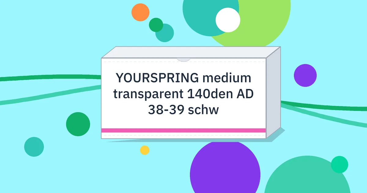 Symbolbild: Packung mit der Aufschrift YOURSPRING medium transparent 140den AD 38-39 schw (PZN 18056857) – Verfügbarkeit und Bezug in Apotheken in Frankfurt am Main