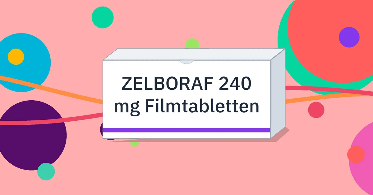 Symbolbild: Packung mit der Aufschrift ZELBORAF 240 mg Filmtabletten (PZN 19851309) – Verfügbarkeit und Bezug in Apotheken in Frankfurt am Main