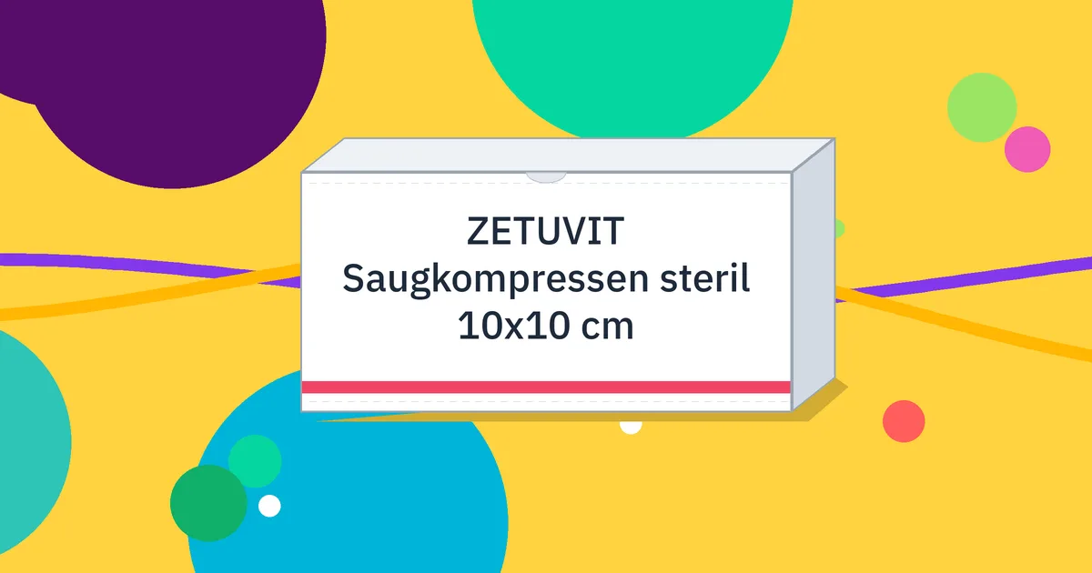 Symbolbild: Packung mit der Aufschrift ZETUVIT Saugkompressen steril 10x10 cm (PZN 12564647) – Verfügbarkeit und Bezug in Apotheken in Frankfurt am Main