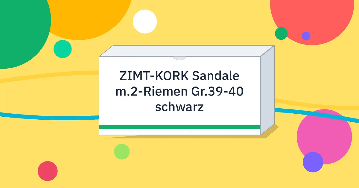 Symbolbild: Packung mit der Aufschrift ZIMT-KORK Sandale m.2-Riemen Gr.39-40 schwarz (PZN 18391142) – Verfügbarkeit und Bezug in Apotheken in Frankfurt am Main