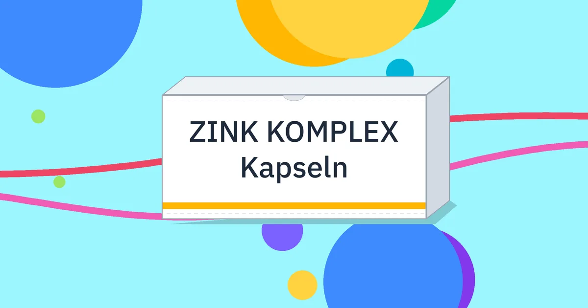 Symbolbild: Packung mit der Aufschrift ZINK KOMPLEX Kapseln (PZN 19298060) – Verfügbarkeit und Bezug in Apotheken in Frankfurt am Main