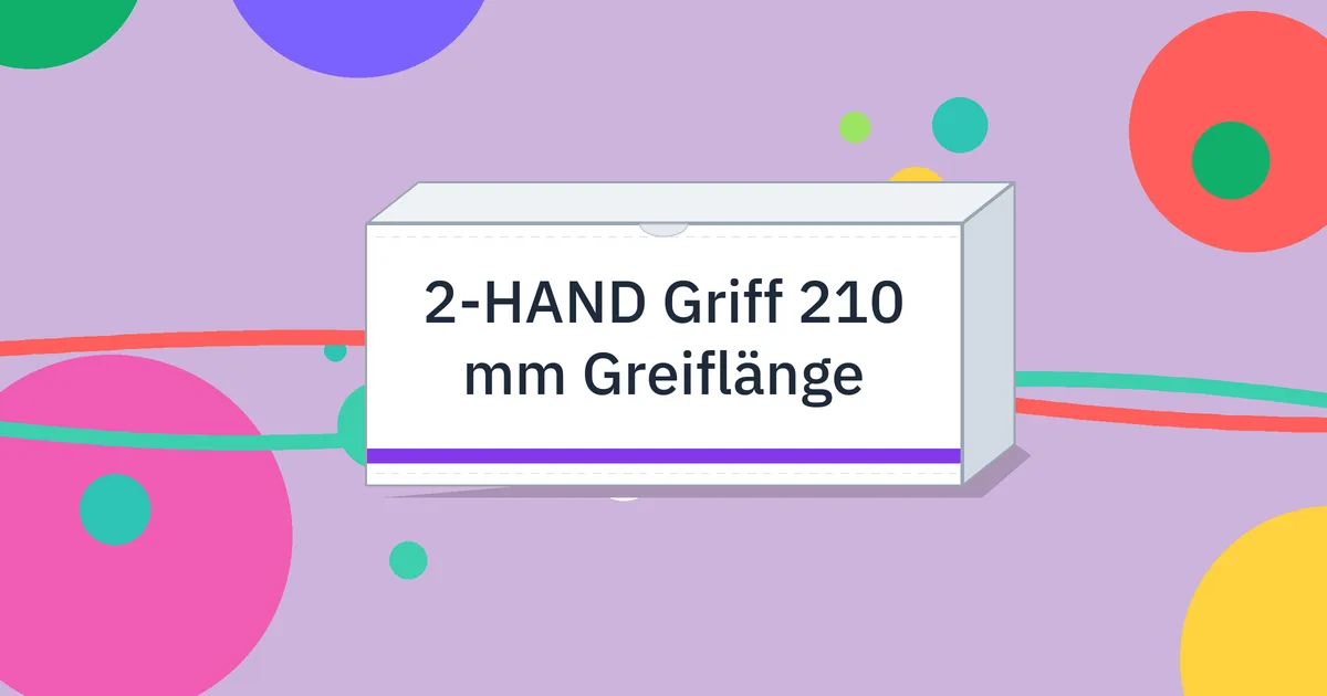 Symbolbild: Packung mit der Aufschrift 2-HAND Griff 210 mm Greiflänge (PZN 06553881) – Verfügbarkeit und Bezug in Apotheken in Frankfurt am Main