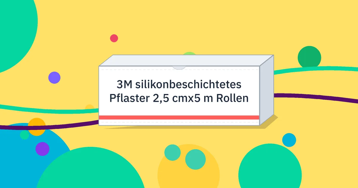 Symbolbild: Packung mit der Aufschrift 3M silikonbeschichtetes Pflaster 2,5 cmx5 m Rollen (PZN 11318188) – Verfügbarkeit und Bezug in Apotheken in Frankfurt am Main