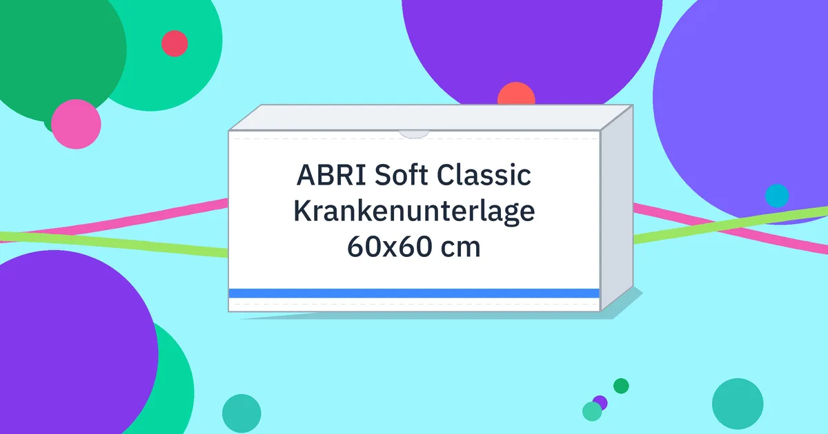 Symbolbild: Packung mit der Aufschrift ABRI Soft Classic Krankenunterlage 60x60 cm (PZN 07331243) – Verfügbarkeit und Bezug in Apotheken in Frankfurt am Main
