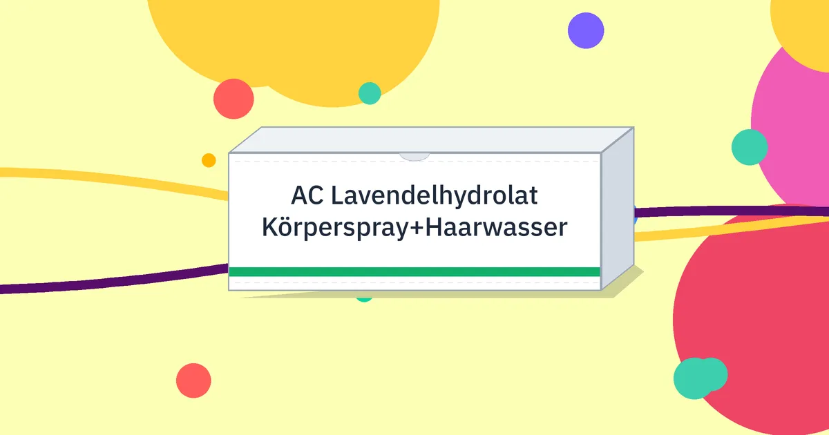 Symbolbild: Packung mit der Aufschrift AC Lavendelhydrolat Körperspray+Haarwasser (PZN 17576394) – Verfügbarkeit und Bezug in Apotheken in Frankfurt am Main