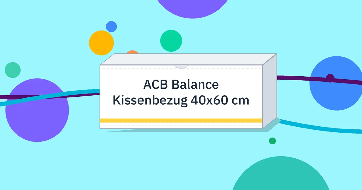 Symbolbild: Packung mit der Aufschrift ACB Balance Kissenbezug 40x60 cm (PZN 11648661) – Verfügbarkeit und Bezug in Apotheken in Frankfurt am Main
