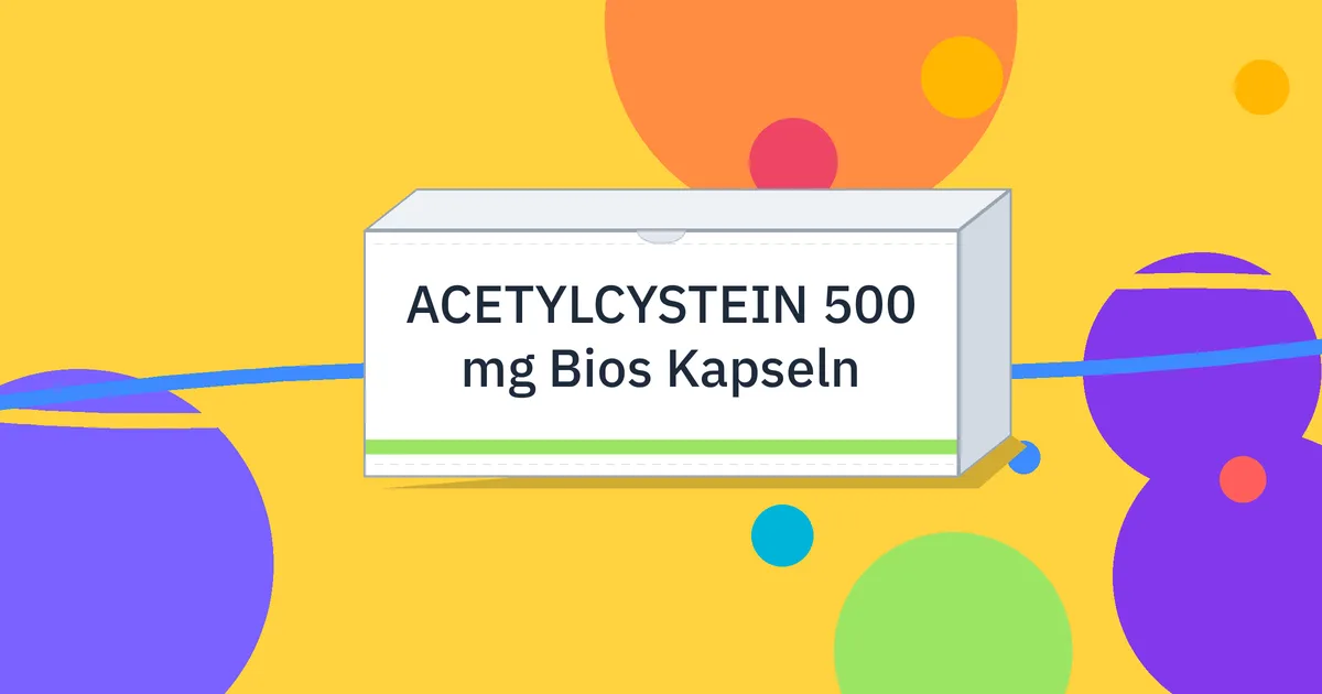 Symbolbild: Packung mit der Aufschrift ACETYLCYSTEIN 500 mg Bios Kapseln (PZN 00198410) – Verfügbarkeit und Bezug in Apotheken in Frankfurt am Main