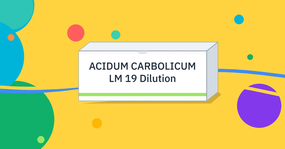Symbolbild: Packung mit der Aufschrift ACIDUM CARBOLICUM LM 19 Dilution (PZN 13271781) – Verfügbarkeit und Bezug in Apotheken in Frankfurt am Main