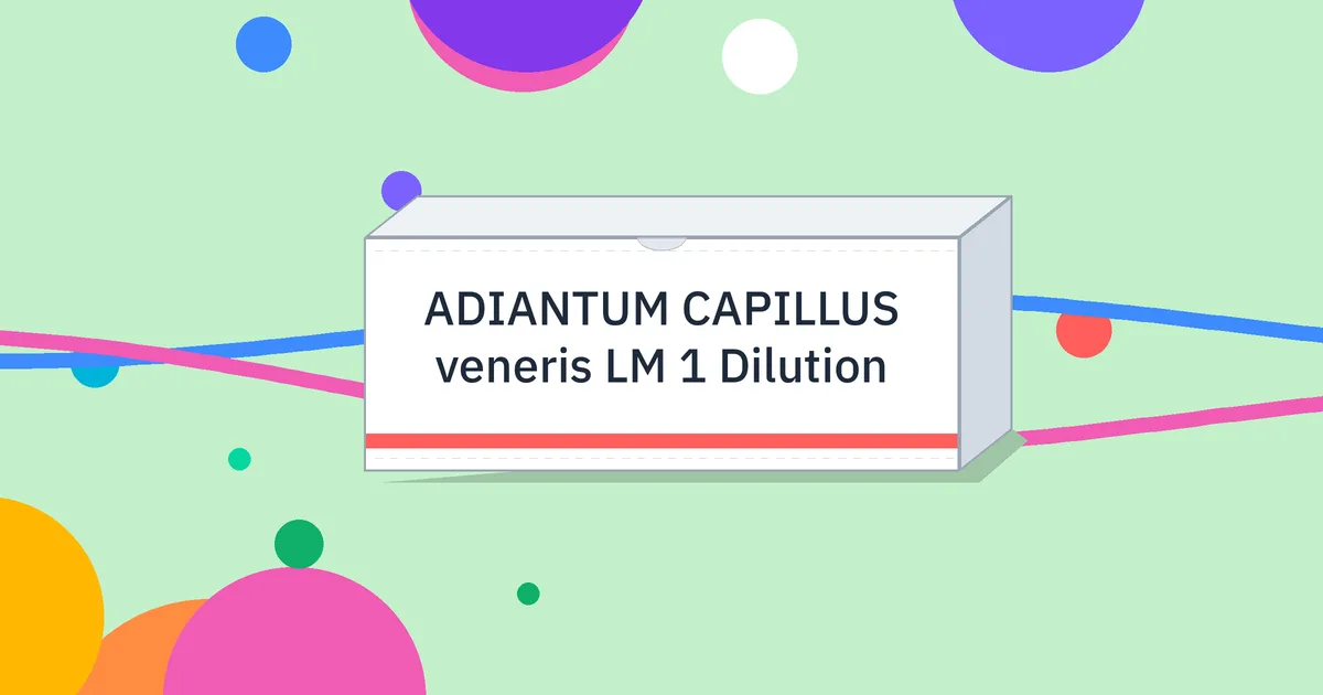 Symbolbild: Packung mit der Aufschrift ADIANTUM CAPILLUS veneris LM 1 Dilution (PZN 13295161) – Verfügbarkeit und Bezug in Apotheken in Frankfurt am Main
