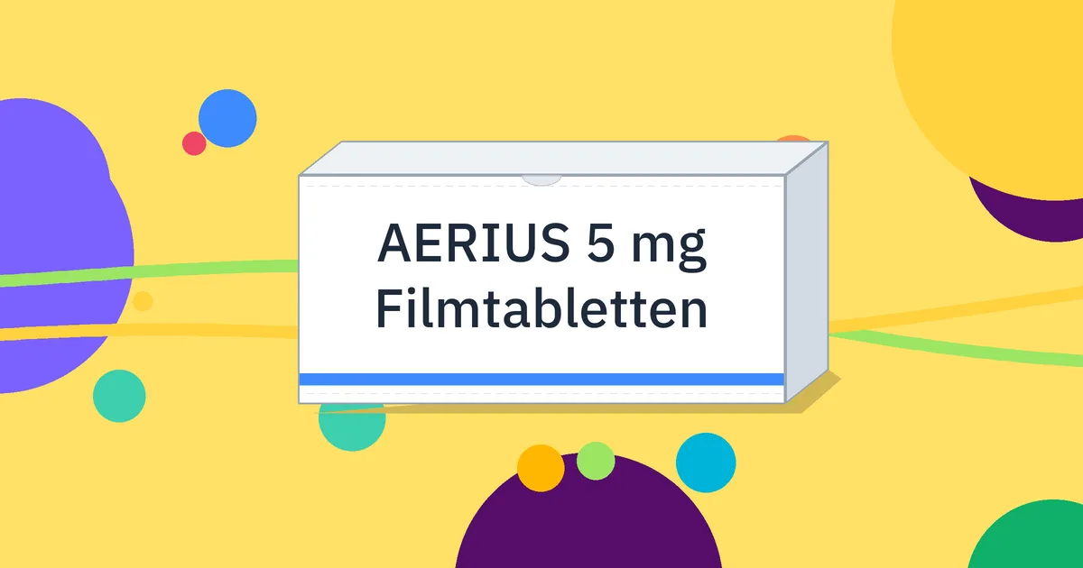 Symbolbild: Packung mit der Aufschrift AERIUS 5 mg Filmtabletten (PZN 11103275) – Verfügbarkeit und Bezug in Apotheken in Frankfurt am Main