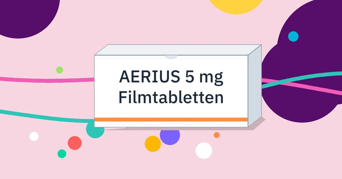 Symbolbild: Packung mit der Aufschrift AERIUS 5 mg Filmtabletten (PZN 11103298) – Verfügbarkeit und Bezug in Apotheken in Frankfurt am Main
