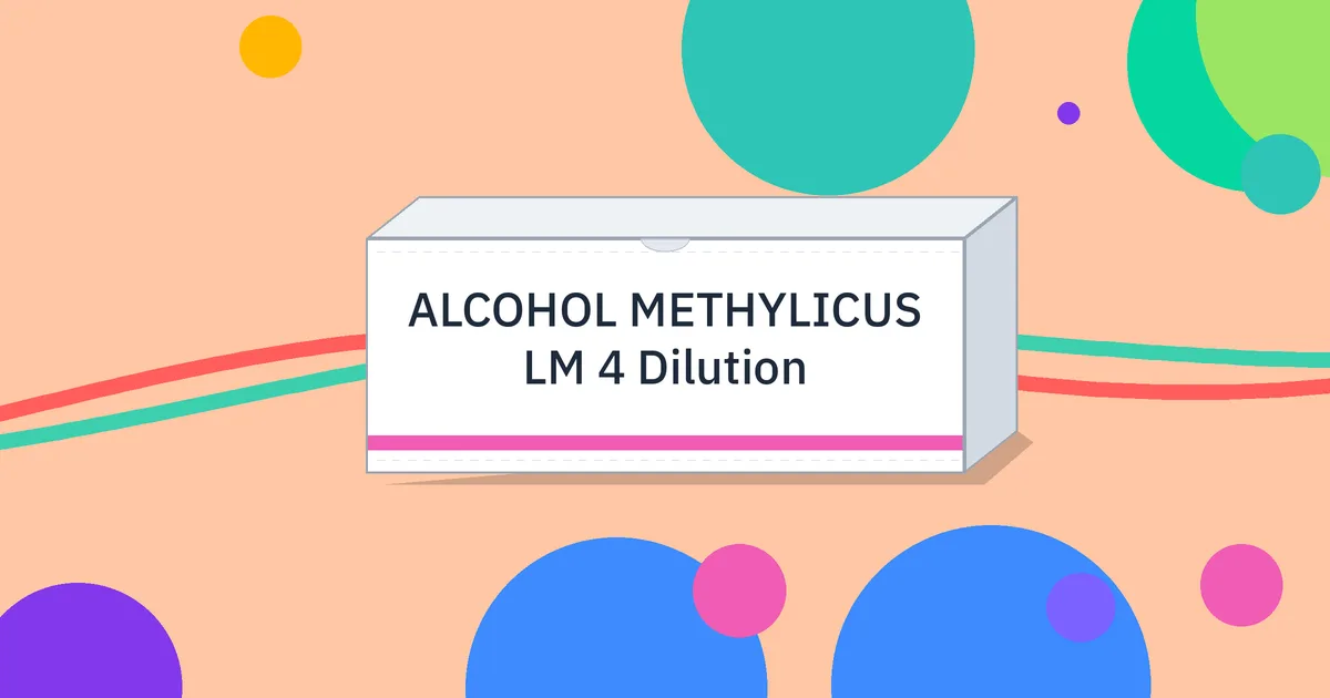 Symbolbild: Packung mit der Aufschrift ALCOHOL METHYLICUS LM 4 Dilution (PZN 13309124) – Verfügbarkeit und Bezug in Apotheken in Frankfurt am Main