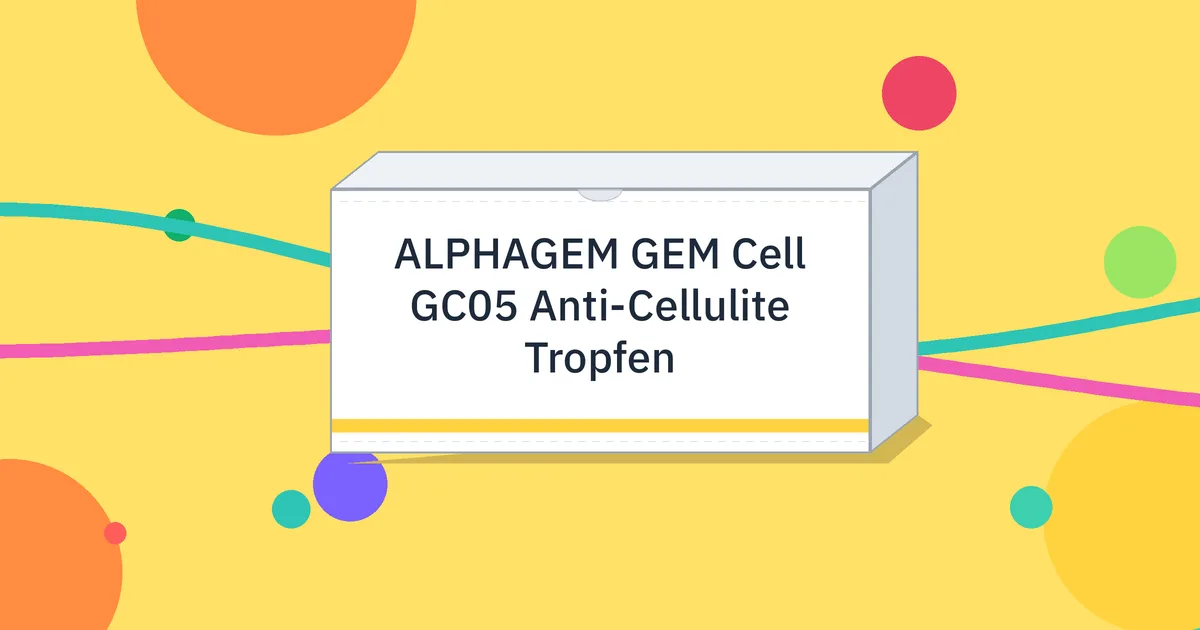 Symbolbild: Packung mit der Aufschrift ALPHAGEM GEM Cell GC05 Anti-Cellulite Tropfen (PZN 20296480) – Verfügbarkeit und Bezug in Apotheken in Frankfurt am Main