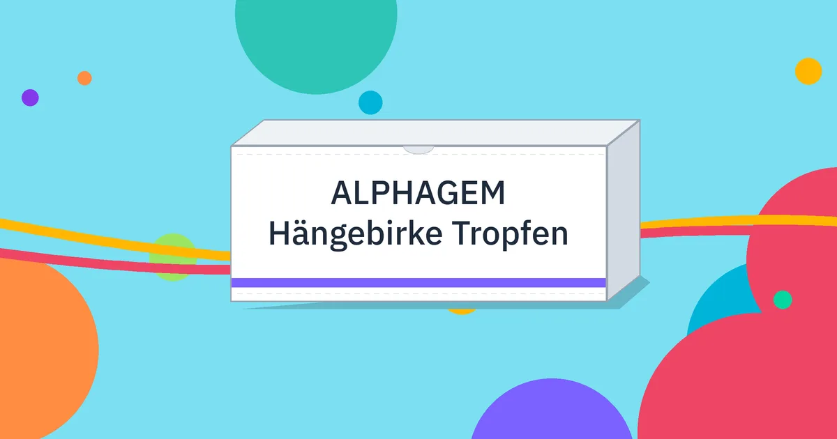 Symbolbild: Packung mit der Aufschrift ALPHAGEM Hängebirke Tropfen (PZN 20297545) – Verfügbarkeit und Bezug in Apotheken in Frankfurt am Main