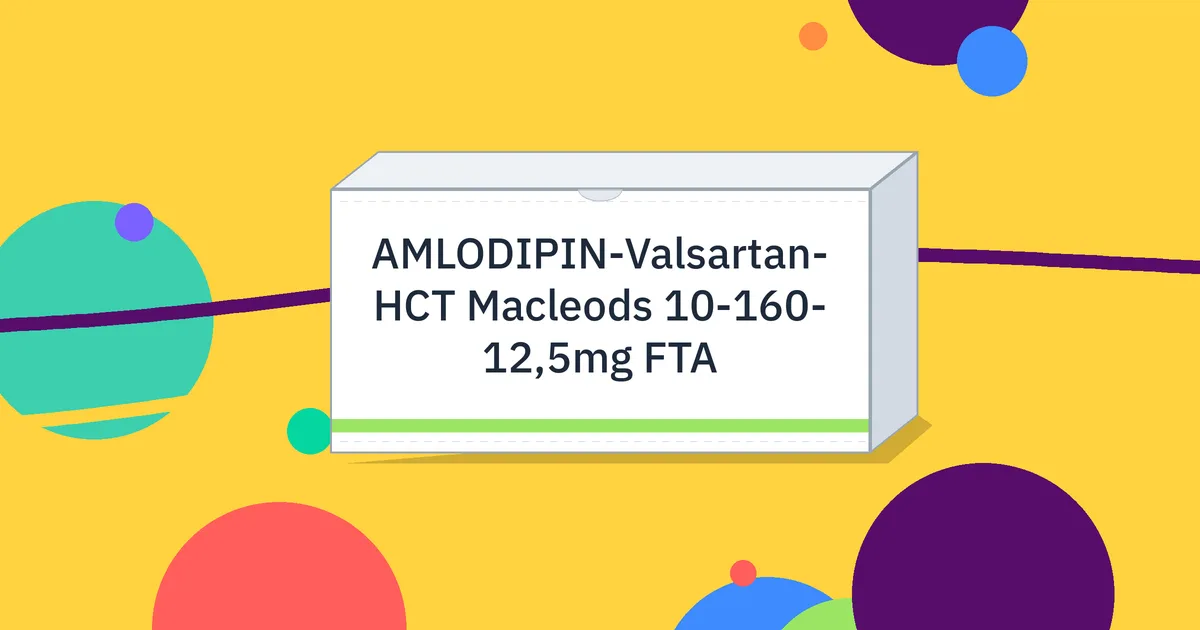Symbolbild: Packung mit der Aufschrift AMLODIPIN-Valsartan-HCT Macleods 10-160-12,5mg FTA (PZN 20410065) – Verfügbarkeit und Bezug in Apotheken in Frankfurt am Main