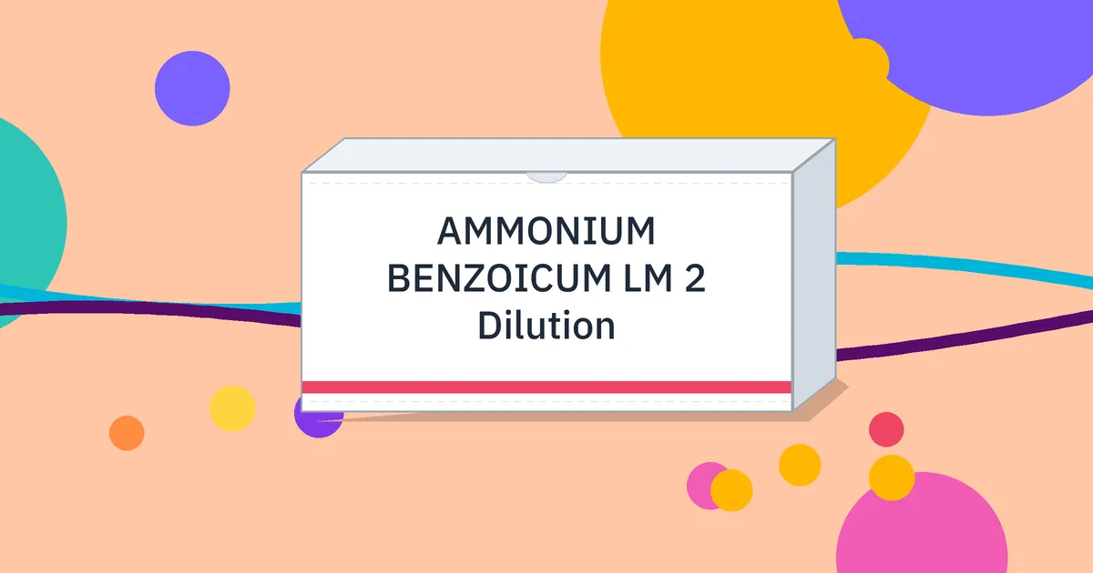Symbolbild: Packung mit der Aufschrift AMMONIUM BENZOICUM LM 2 Dilution (PZN 13319795) – Verfügbarkeit und Bezug in Apotheken in Frankfurt am Main