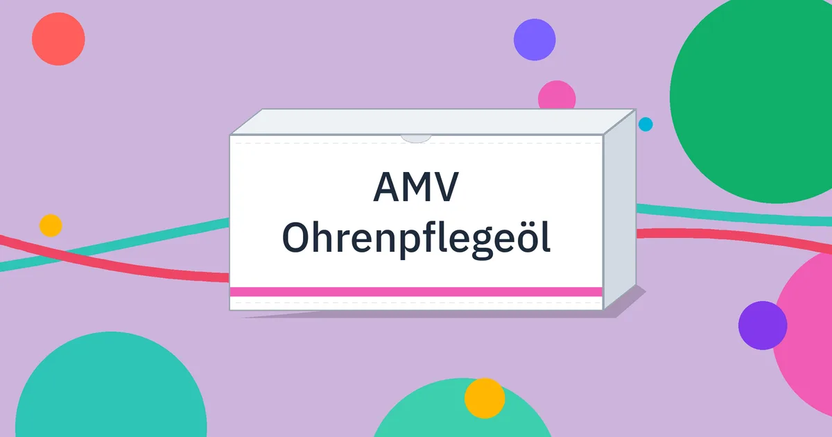 Symbolbild: Packung mit der Aufschrift AMV Ohrenpflegeöl (PZN 15577656) – Verfügbarkeit und Bezug in Apotheken in Frankfurt am Main