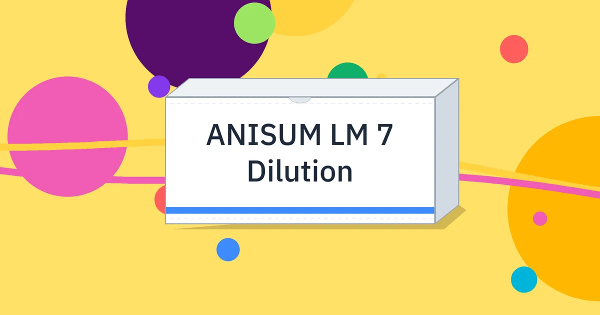 Symbolbild: Packung mit der Aufschrift ANISUM LM 7 Dilution (PZN 12762809) – Verfügbarkeit und Bezug in Apotheken in Frankfurt am Main