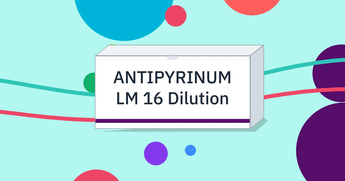 Symbolbild: Packung mit der Aufschrift ANTIPYRINUM LM 16 Dilution (PZN 13376445) – Verfügbarkeit und Bezug in Apotheken in Frankfurt am Main