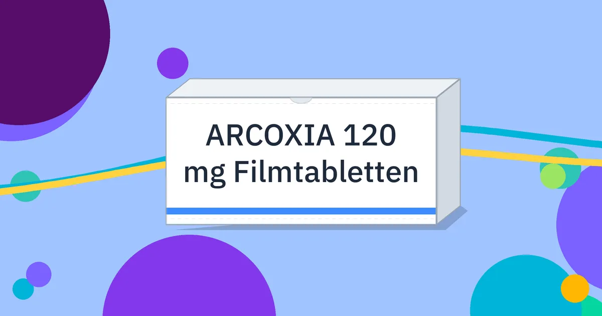 Symbolbild: Packung mit der Aufschrift ARCOXIA 120 mg Filmtabletten (PZN 10357140) – Verfügbarkeit und Bezug in Apotheken in Frankfurt am Main