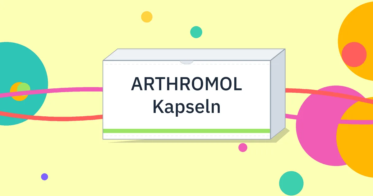 Symbolbild: Packung mit der Aufschrift ARTHROMOL Kapseln (PZN 04305251) – Verfügbarkeit und Bezug in Apotheken in Frankfurt am Main