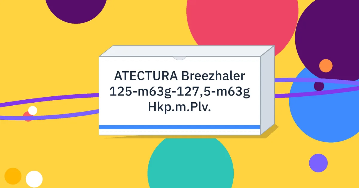 Symbolbild: Packung mit der Aufschrift ATECTURA Breezhaler 125-m63g-127,5-m63g Hkp.m.Plv. (PZN 17628151) – Verfügbarkeit und Bezug in Apotheken in Frankfurt am Main