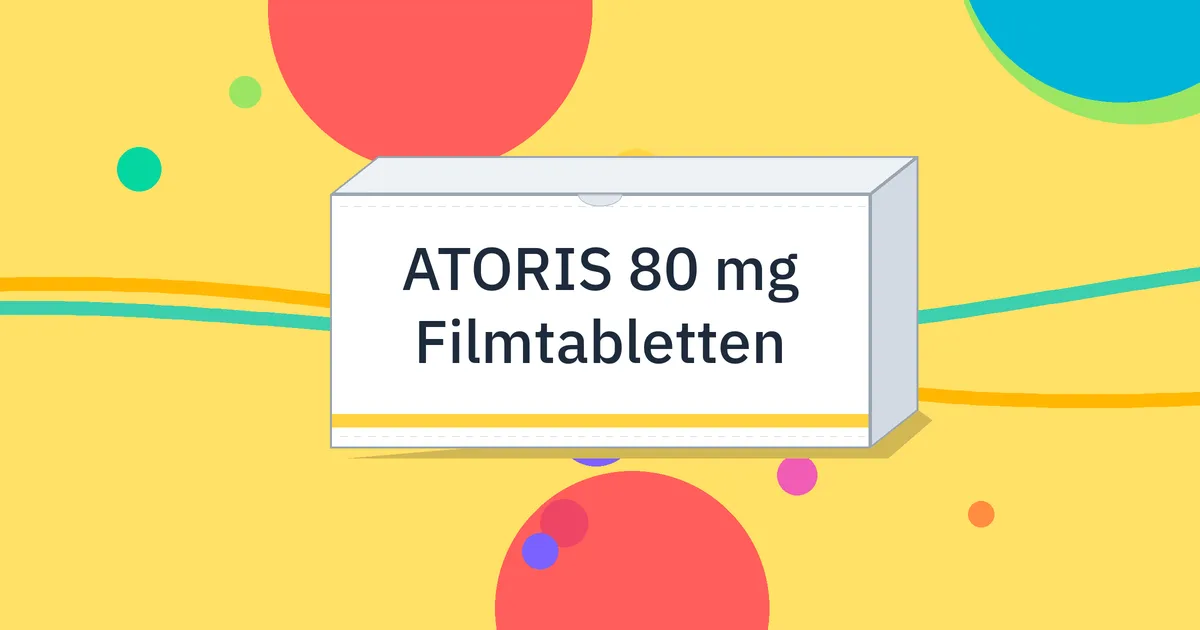 Symbolbild: Packung mit der Aufschrift ATORIS 80 mg Filmtabletten (PZN 09633853) – Verfügbarkeit und Bezug in Apotheken in Frankfurt am Main