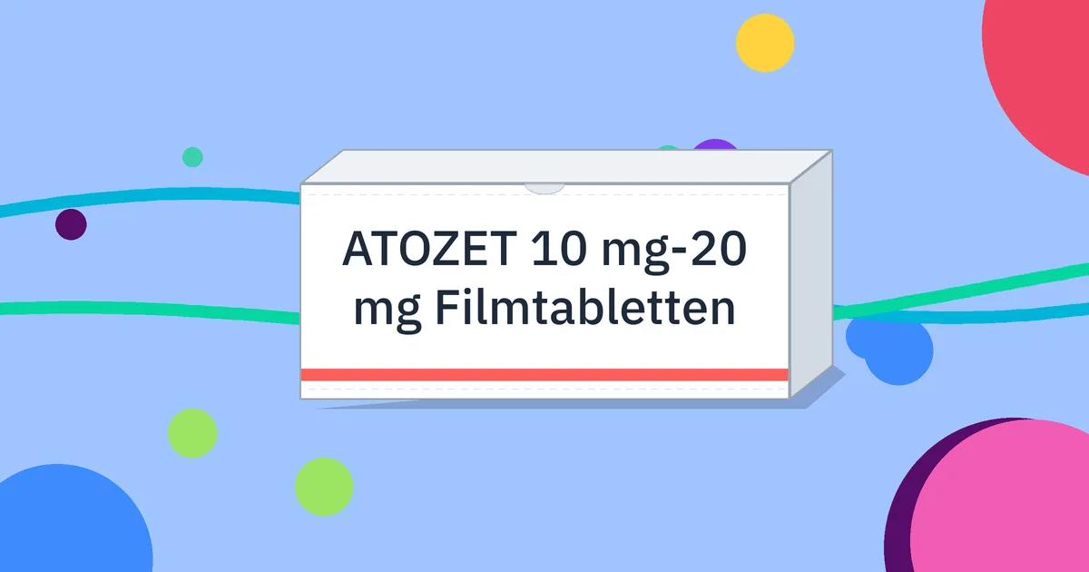 Symbolbild: Packung mit der Aufschrift ATOZET 10 mg-20 mg Filmtabletten (PZN 14437746) – Verfügbarkeit und Bezug in Apotheken in Frankfurt am Main