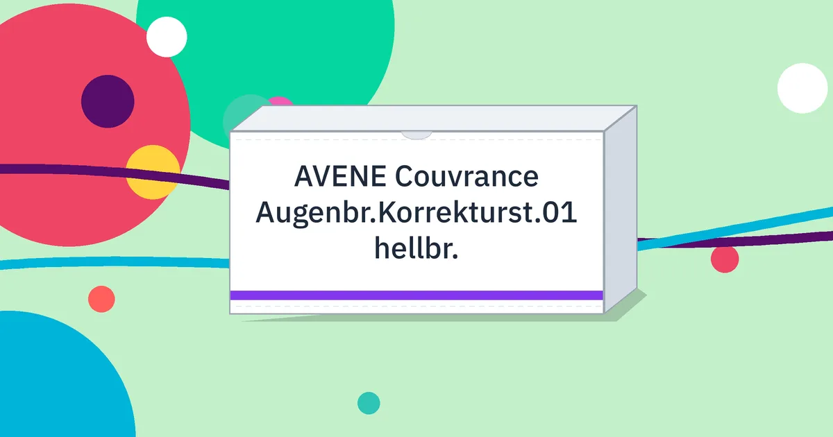 Symbolbild: Packung mit der Aufschrift AVENE Couvrance Augenbr.Korrekturst.01 hellbr. (PZN 03728535) – Verfügbarkeit und Bezug in Apotheken in Frankfurt am Main