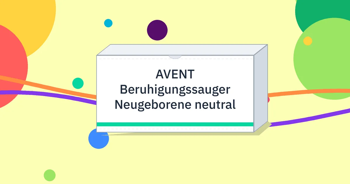 Symbolbild: Packung mit der Aufschrift AVENT Beruhigungssauger Neugeborene neutral (PZN 10754131) – Verfügbarkeit und Bezug in Apotheken in Frankfurt am Main