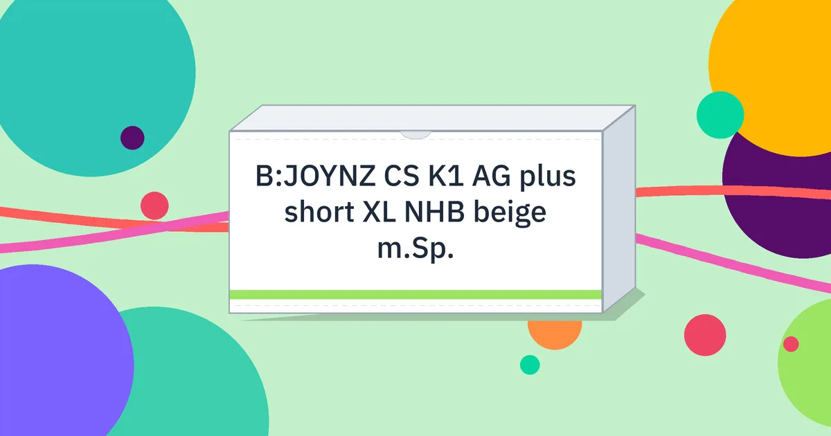 Symbolbild: Packung mit der Aufschrift B:JOYNZ CS K1 AG plus short XL NHB beige m.Sp. (PZN 20534181) – Verfügbarkeit und Bezug in Apotheken in Frankfurt am Main