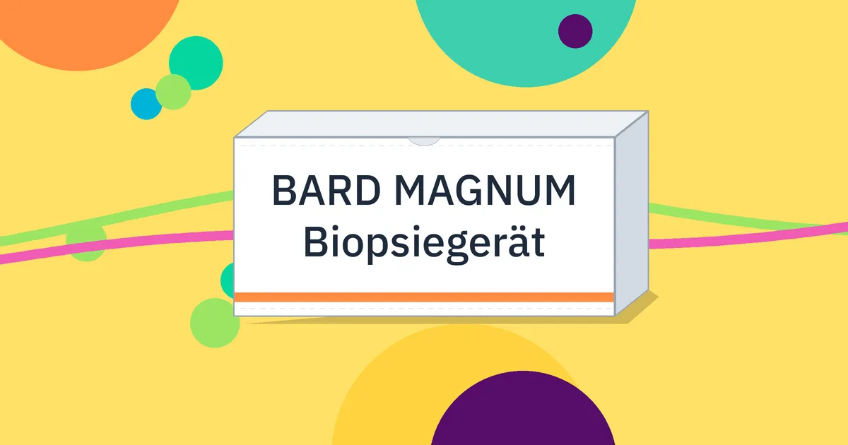 Symbolbild: Packung mit der Aufschrift BARD MAGNUM Biopsiegerät (PZN 03405080) – Verfügbarkeit und Bezug in Apotheken in Frankfurt am Main