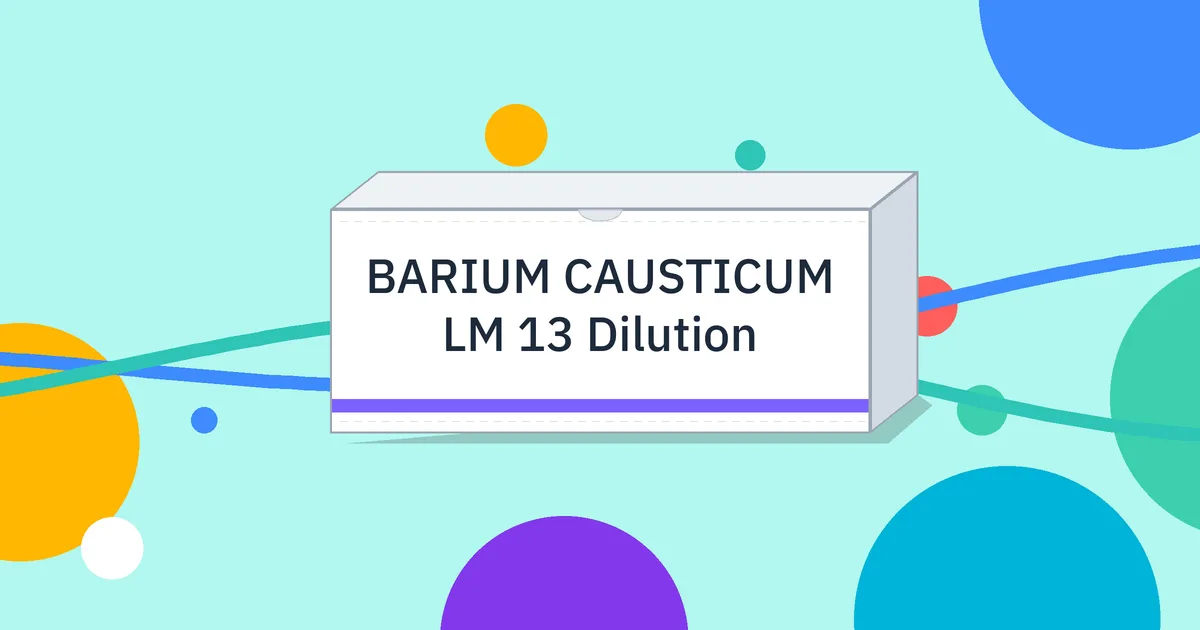 Symbolbild: Packung mit der Aufschrift BARIUM CAUSTICUM LM 13 Dilution (PZN 13376600) – Verfügbarkeit und Bezug in Apotheken in Frankfurt am Main