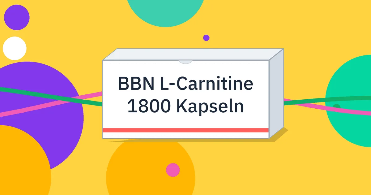 Symbolbild: Packung mit der Aufschrift BBN L-Carnitine 1800 Kapseln (PZN 11158483) – Verfügbarkeit und Bezug in Apotheken in Frankfurt am Main