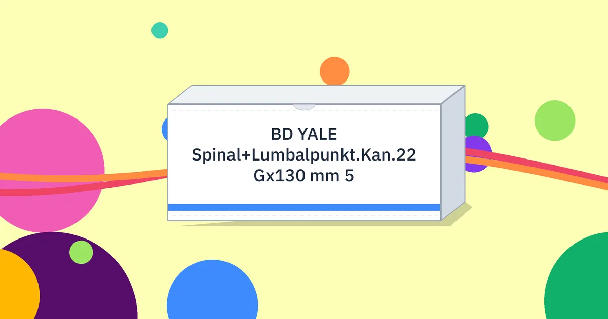 Symbolbild: Packung mit der Aufschrift BD YALE Spinal+Lumbalpunkt.Kan.22 Gx130 mm 5 (PZN 07546067) – Verfügbarkeit und Bezug in Apotheken in Frankfurt am Main
