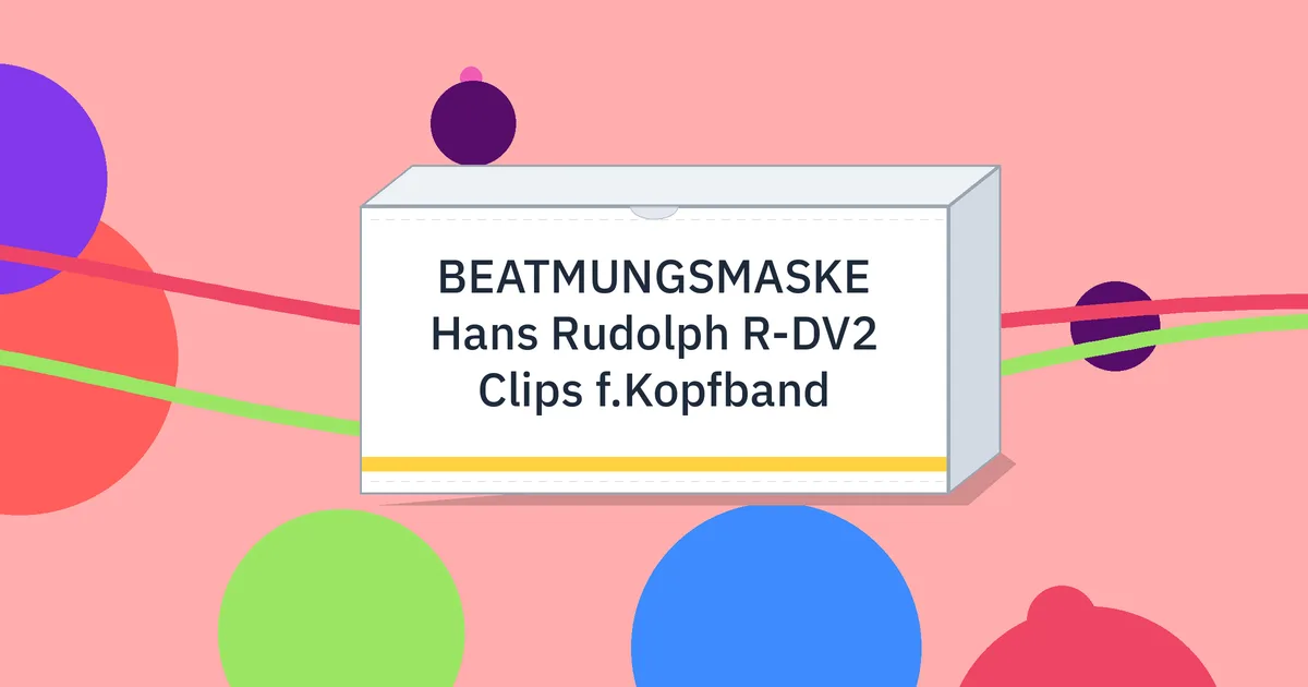 Symbolbild: Packung mit der Aufschrift BEATMUNGSMASKE Hans Rudolph R-DV2 Clips f.Kopfband (PZN 17304052) – Verfügbarkeit und Bezug in Apotheken in Frankfurt am Main