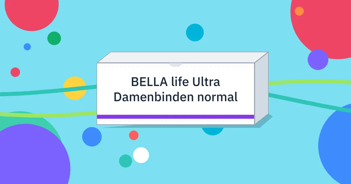 Symbolbild: Packung mit der Aufschrift BELLA life Ultra Damenbinden normal (PZN 20099414) – Verfügbarkeit und Bezug in Apotheken in Frankfurt am Main