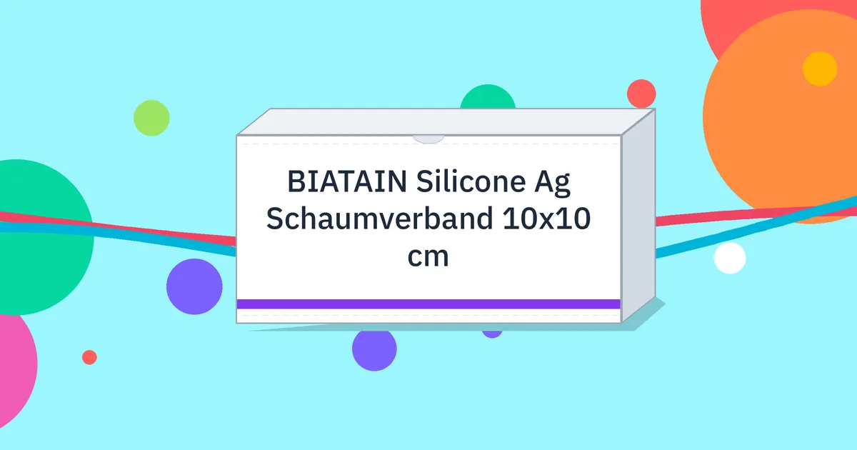 Symbolbild: Packung mit der Aufschrift BIATAIN Silicone Ag Schaumverband 10x10 cm (PZN 13588880) – Verfügbarkeit und Bezug in Apotheken in Frankfurt am Main