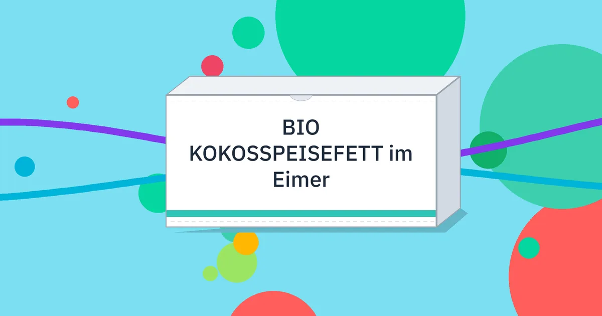 Symbolbild: Packung mit der Aufschrift BIO KOKOSSPEISEFETT im Eimer (PZN 11890333) – Verfügbarkeit und Bezug in Apotheken in Frankfurt am Main
