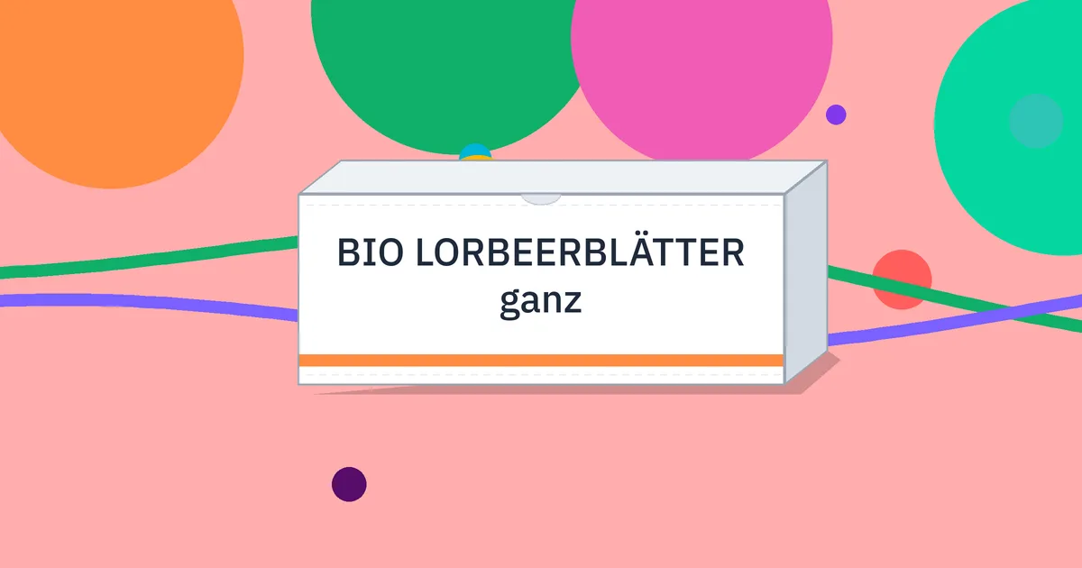 Symbolbild: Packung mit der Aufschrift BIO LORBEERBLÄTTER ganz (PZN 17241179) – Verfügbarkeit und Bezug in Apotheken in Frankfurt am Main
