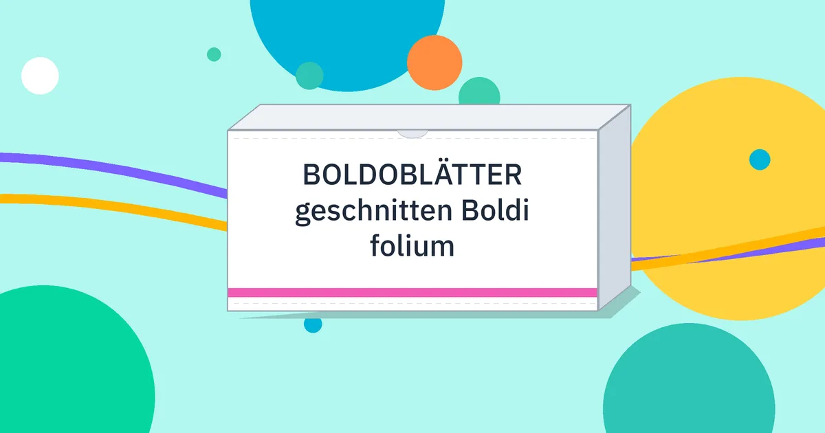 Symbolbild: Packung mit der Aufschrift BOLDOBLÄTTER geschnitten Boldi folium (PZN 20953305) – Verfügbarkeit und Bezug in Apotheken in Frankfurt am Main
