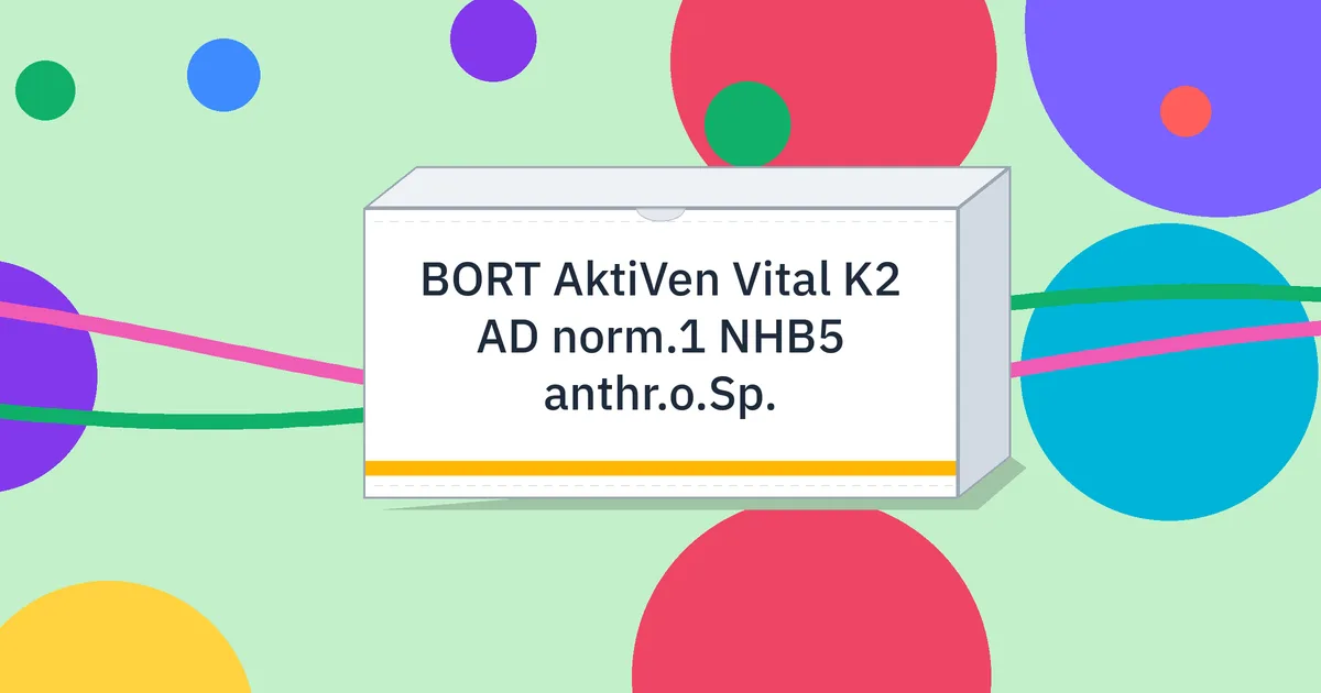 Symbolbild: Packung mit der Aufschrift BORT AktiVen Vital K2 AD norm.1 NHB5 anthr.o.Sp. (PZN 17494822) – Verfügbarkeit und Bezug in Apotheken in Frankfurt am Main
