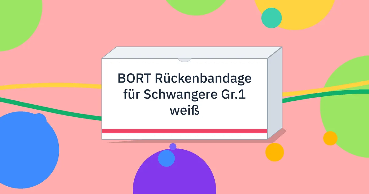 Symbolbild: Packung mit der Aufschrift BORT Rückenbandage für Schwangere Gr.1 weiß (PZN 10207564) – Verfügbarkeit und Bezug in Apotheken in Frankfurt am Main